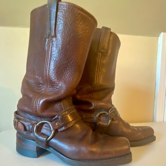 Frye | Shoes | Rare Vintage Frye Brown Harness 7730 Leather Motorcycle ...